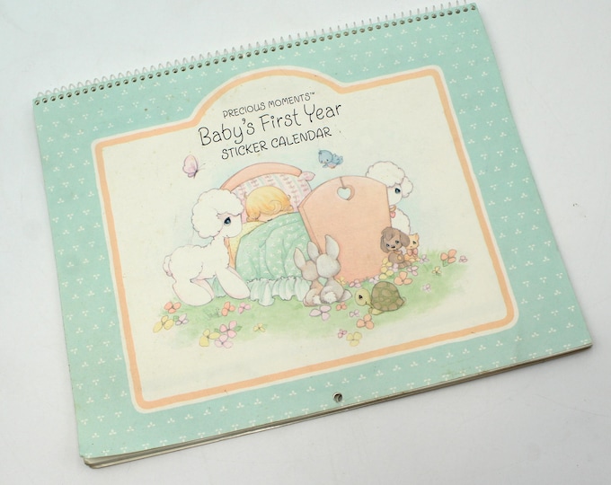 STICKERS! Vintage Baby's First Year Milestones Calendar - Precious ...