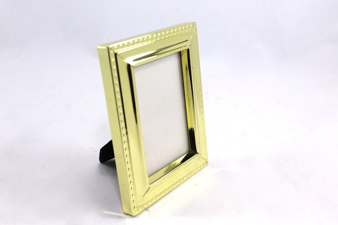 Super Shiny Vintage 2x3 or 3x4 Gold Picture Frame Gold Tone Metal ...