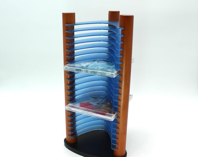 Funky 90s CD Tower - Vintage, Holder, Rack, Storage, Wood, Desktop ...