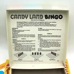 Vintage 1978 Candy Land Bingo Game 1970s Board Game, 70s Toys ...
