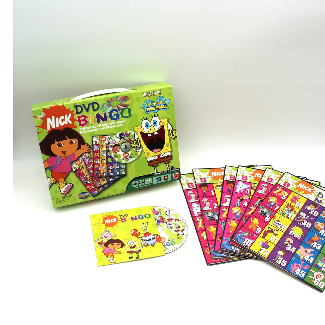 Vintage Nick DVD Bingo Game, Nickelodeon, Cartoon, Spongebob ...