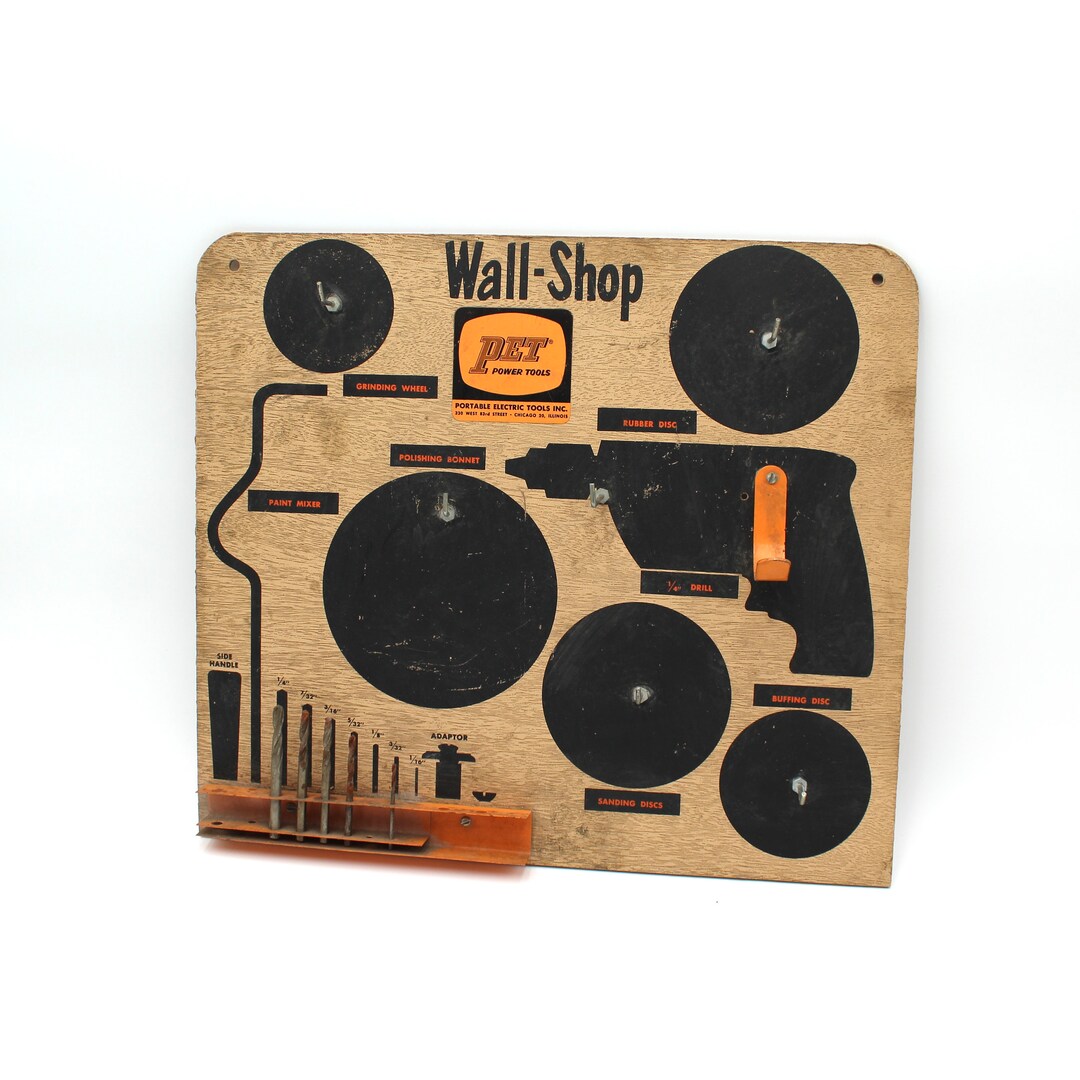 Vintage Tool Display Board - Wall-shop Pet Power Tools Hanging Rack ...