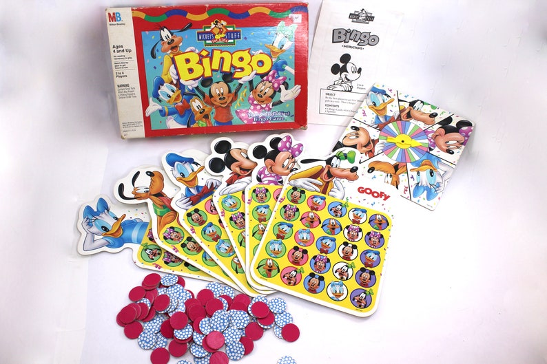 Two Vintage Disney Games - Mickey Mouse Flip a Chip and Bingo - Donald ...