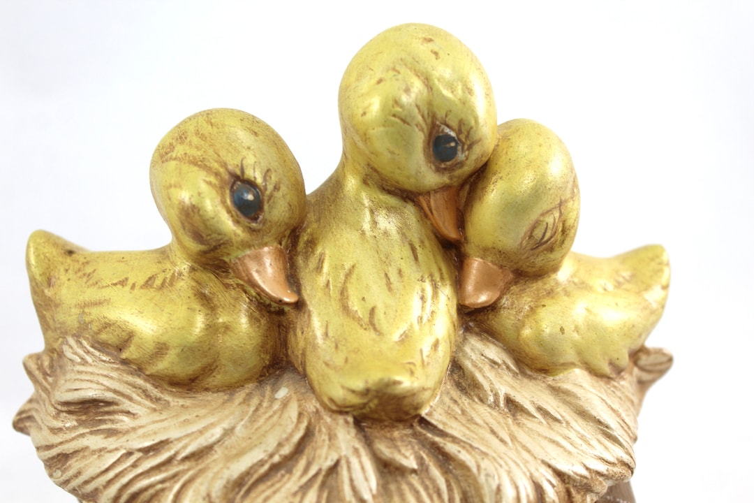 Vintage Ceramic Chicks Figurine - Homemade, Easter, Canister, Container ...
