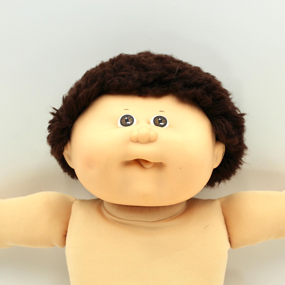 Vintage 1985 Fuzzy Brown Hair Boy Cabbage Patch Kid - 80s, Brown Eyes ...