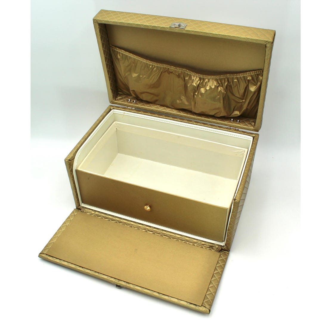LARGE Vintage Sewing Storage Box - Lid, Handle, Craft Supplies, Notions ...