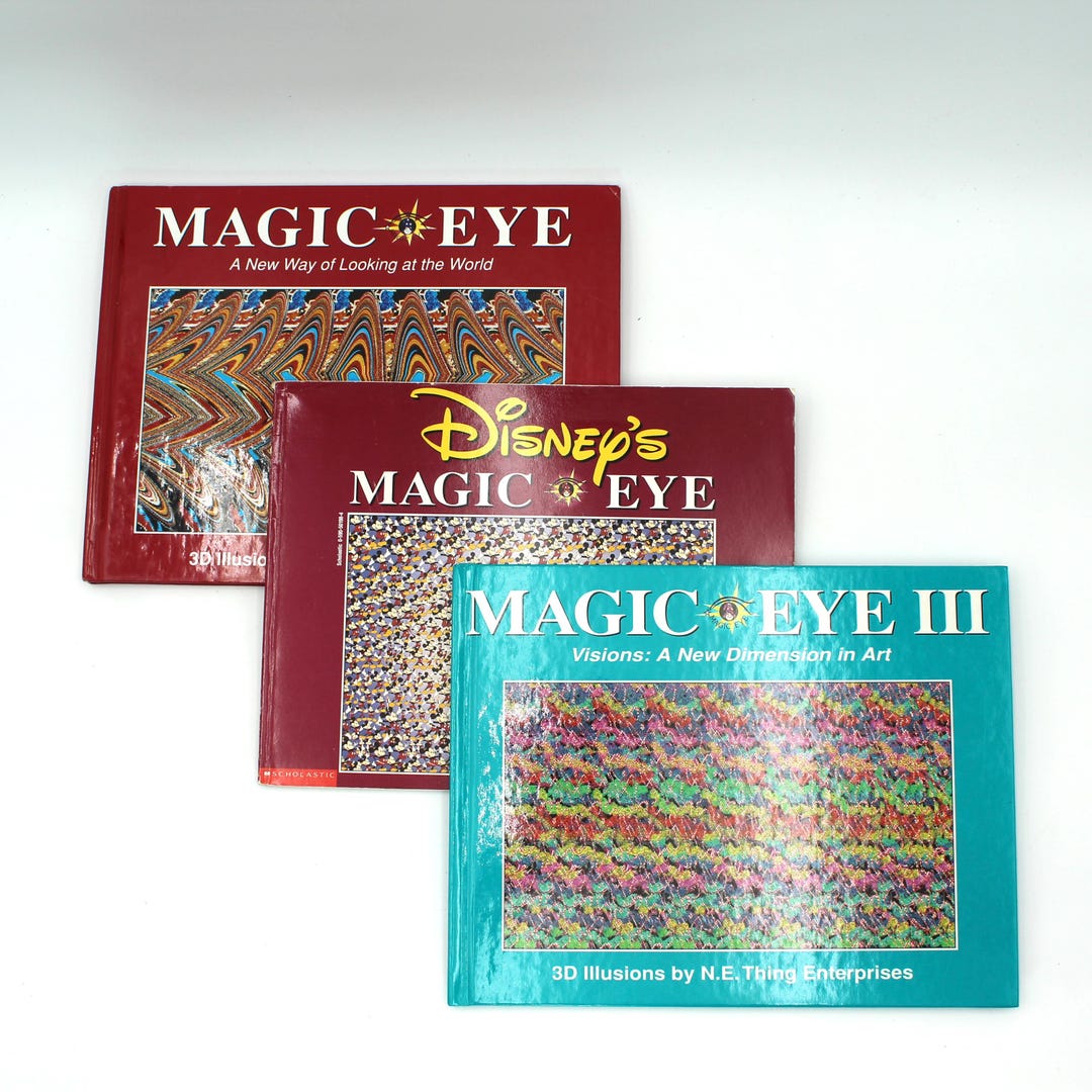 Three Vintage Magic Eye Books Disney, I, III 3D Illusions by N.E. Thing ...