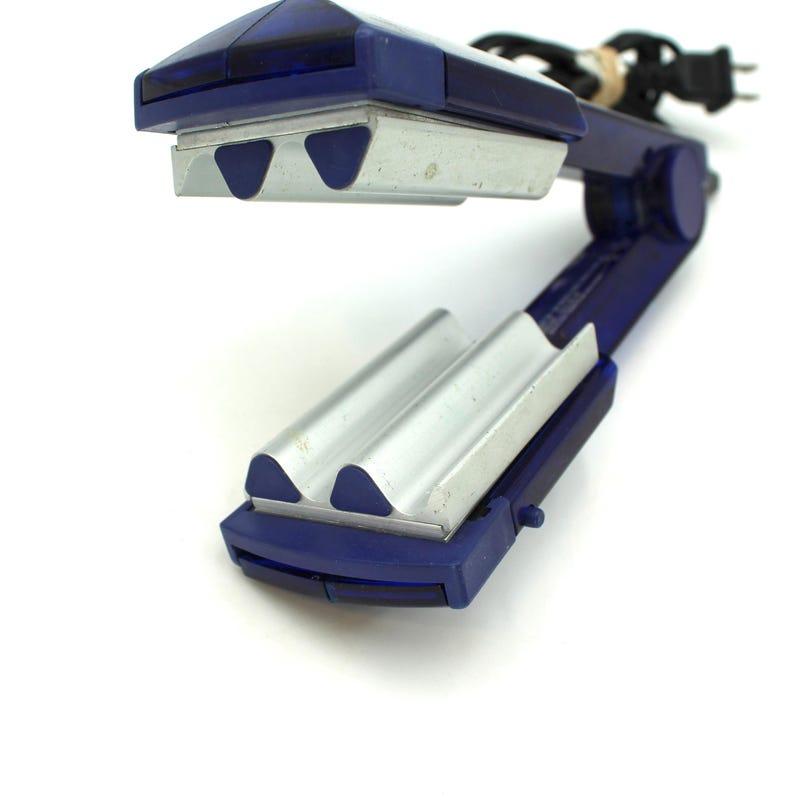 Vintage 80s Hair Crimper - 1980's, Conair Brand, Shiny Big Waves, Blue ...