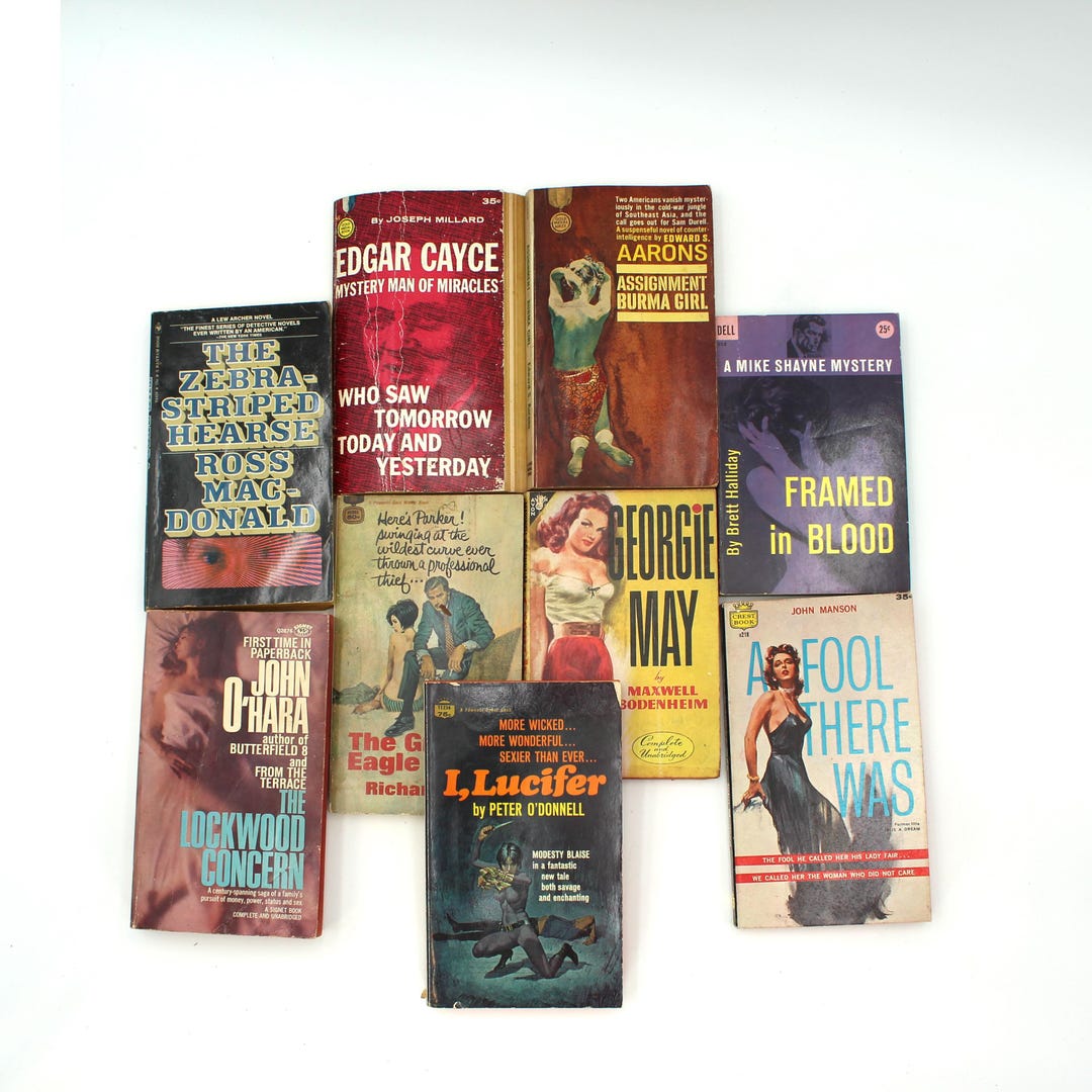 Lot of 9 Vintage Pulp Fiction Books - Paperbacks, Intrigue, Mystery ...