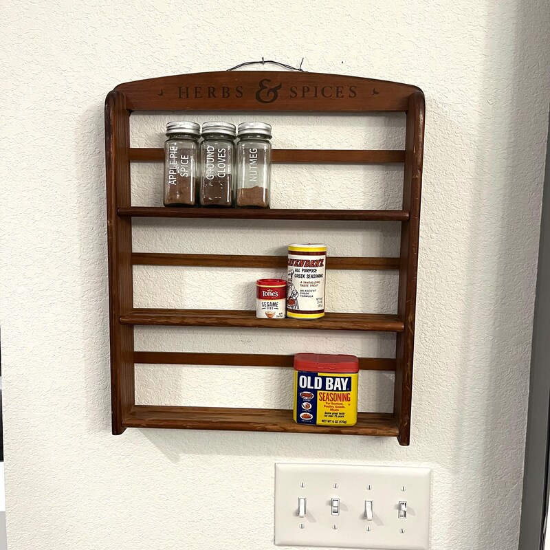 Wooden Spice Wall Rack - Etsy