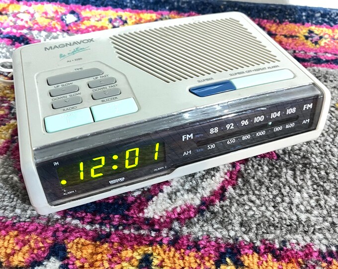 Totally 80s Vintage Clock Radio - 1980s, Retro, Gray, Turquoise ...