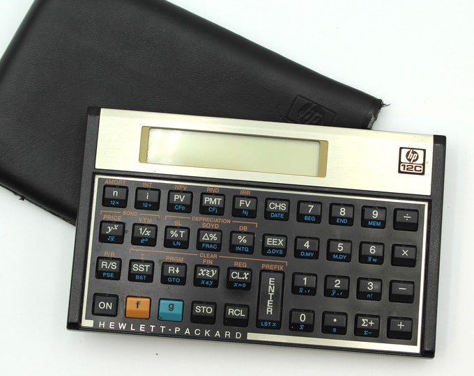 Vintage Hewlett Packard 12c Financial Calculator - Battery Operated ...