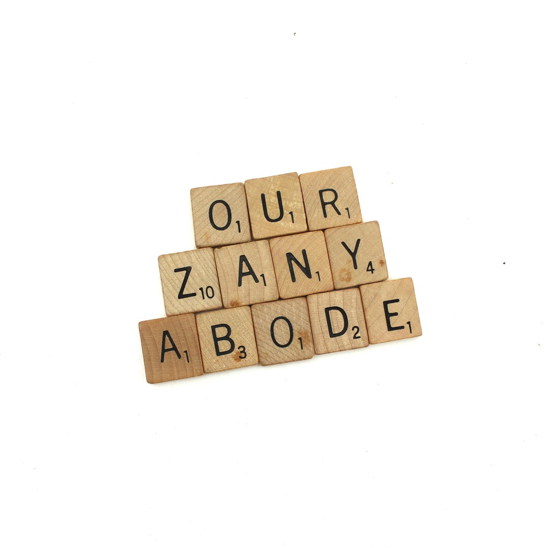 Our Zany Abode in Vintage Scrabble Letter Tiles - Wood, Words, Crafts ...