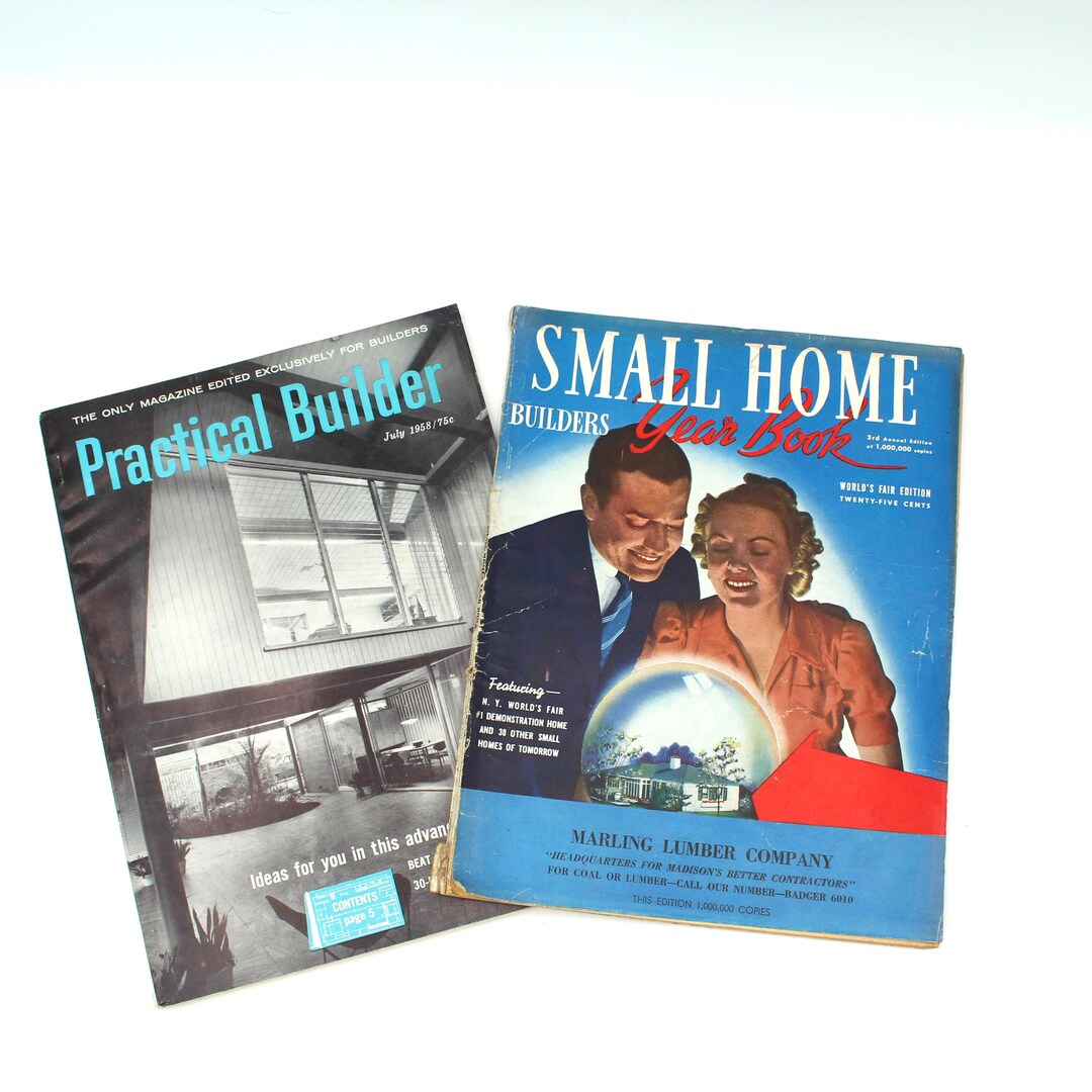Two Vintage Home Building Magazines - Small Home, Practical Builder ...