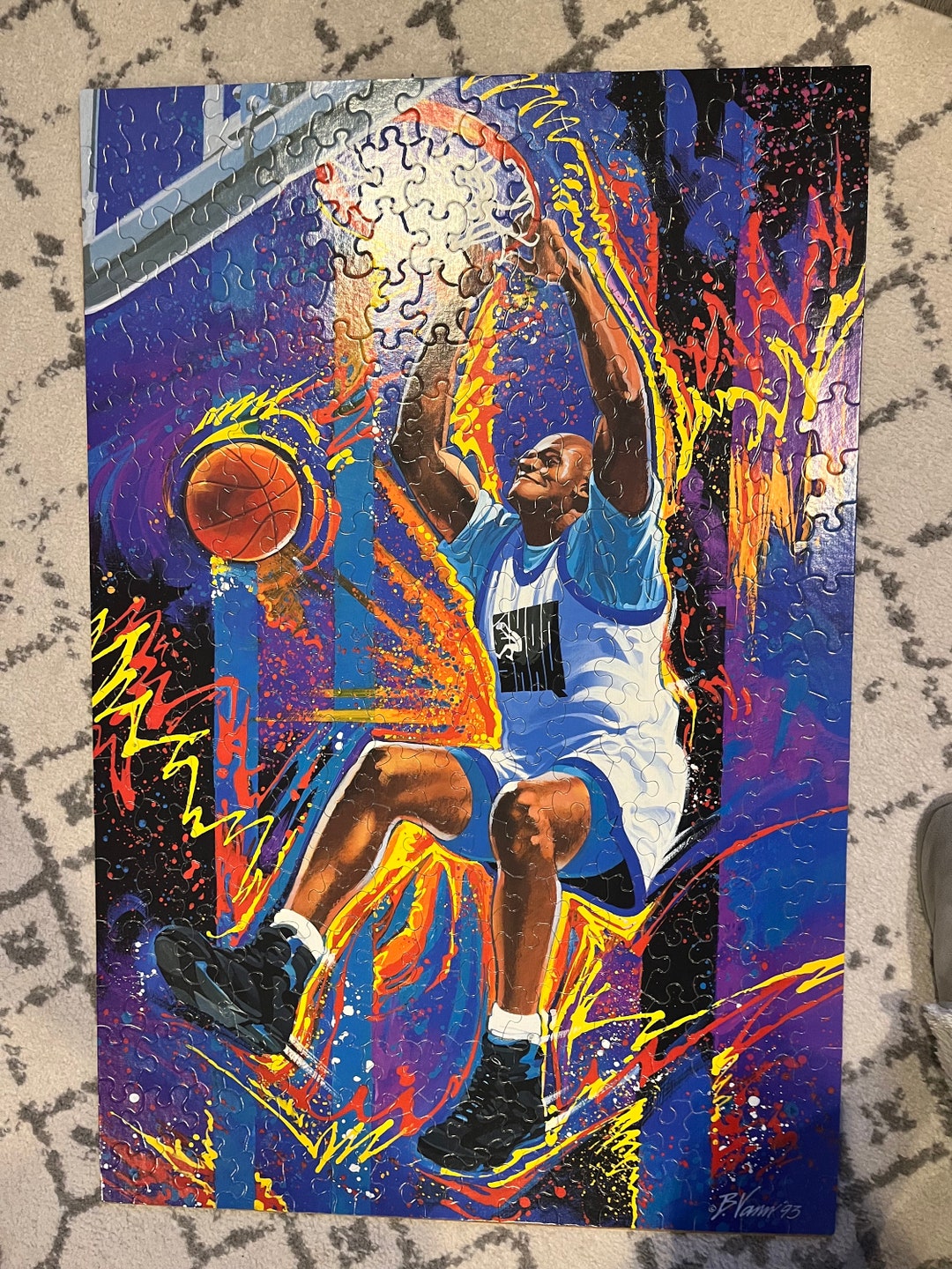 LARGE 1993 Shaq Attaq Floor Jigsaw Puzzle - Complete! Shaquille O'neal ...