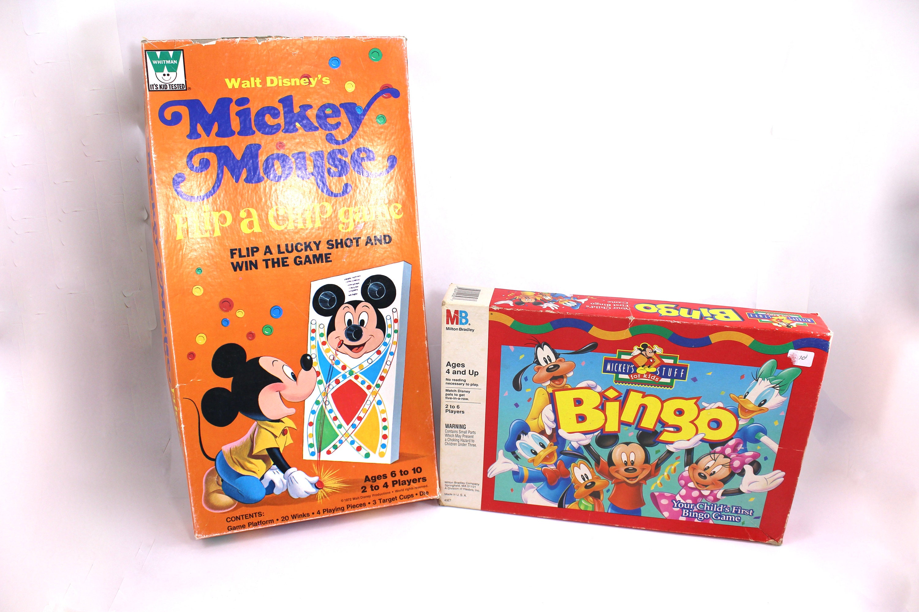 Two Vintage Disney Games - Mickey Mouse Flip a Chip and Bingo - Donald ...