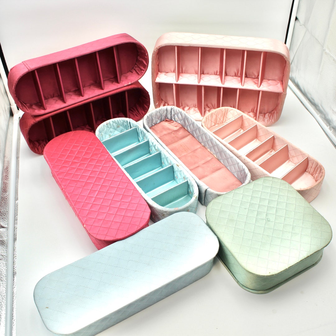 YOUR CHOICE! Vintage Satin Boxes - Quilted, Glove Box, Pink, Blue ...