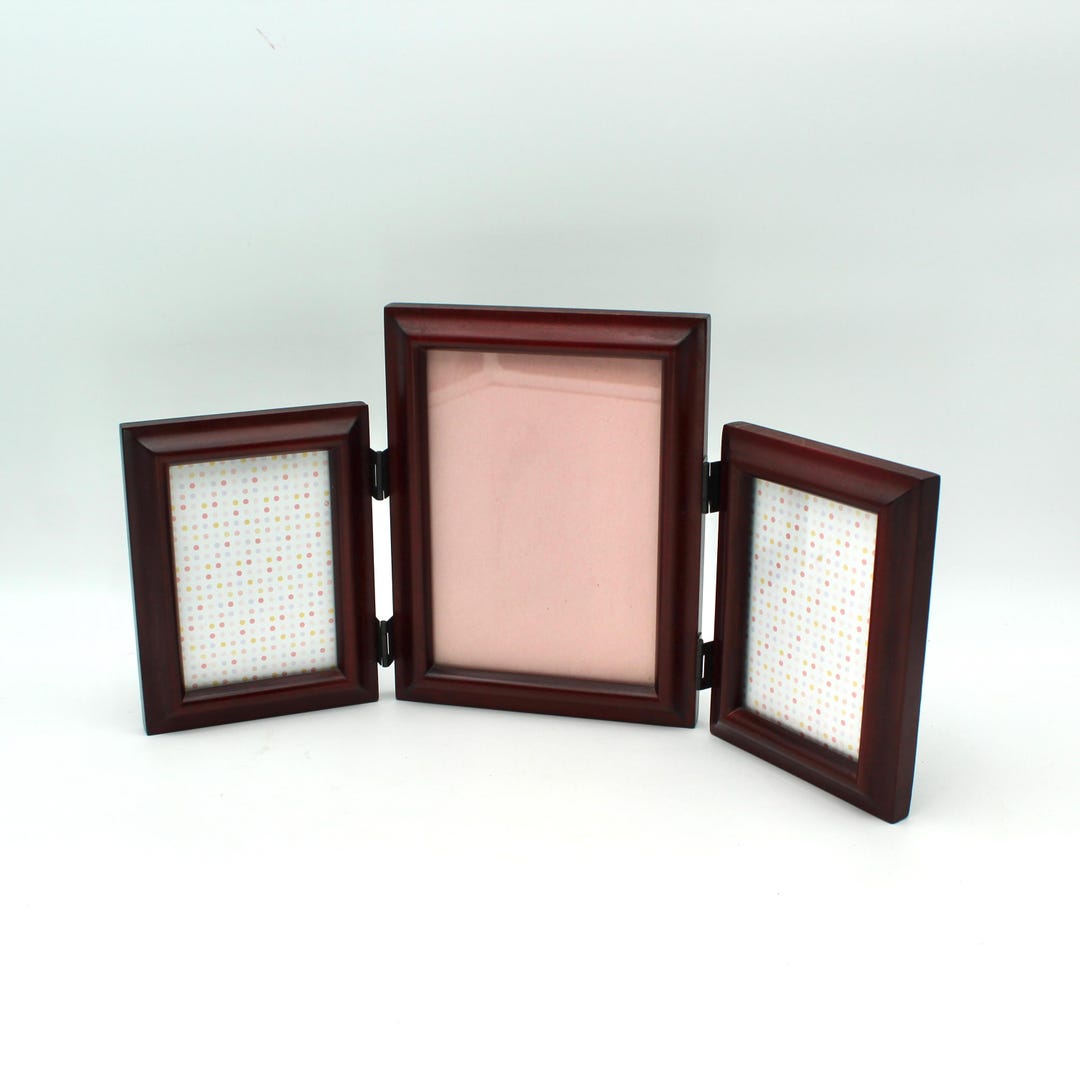 Vintage Triple Wooden Picture Frame - 5x7, 3.5x5, 3 1/2, 3x5, Three ...