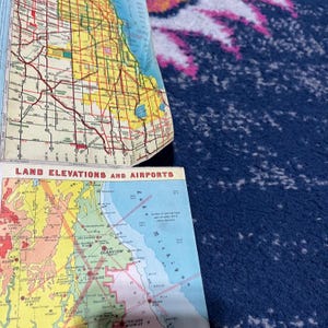 LARGE Vintage 1960s Chicago Road Map Chicagoland, Chicago Tribune ...
