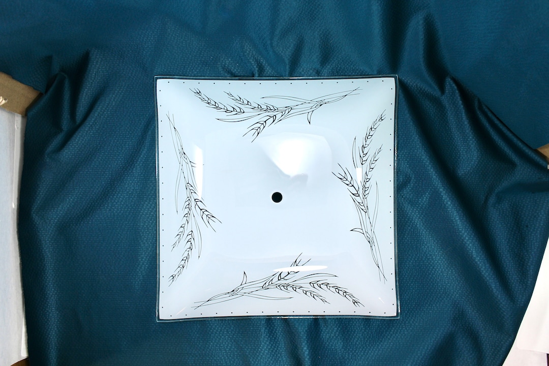 Vintage Square Glass Ceiling Light Cover White, Frosted, Wheat, Retro ...