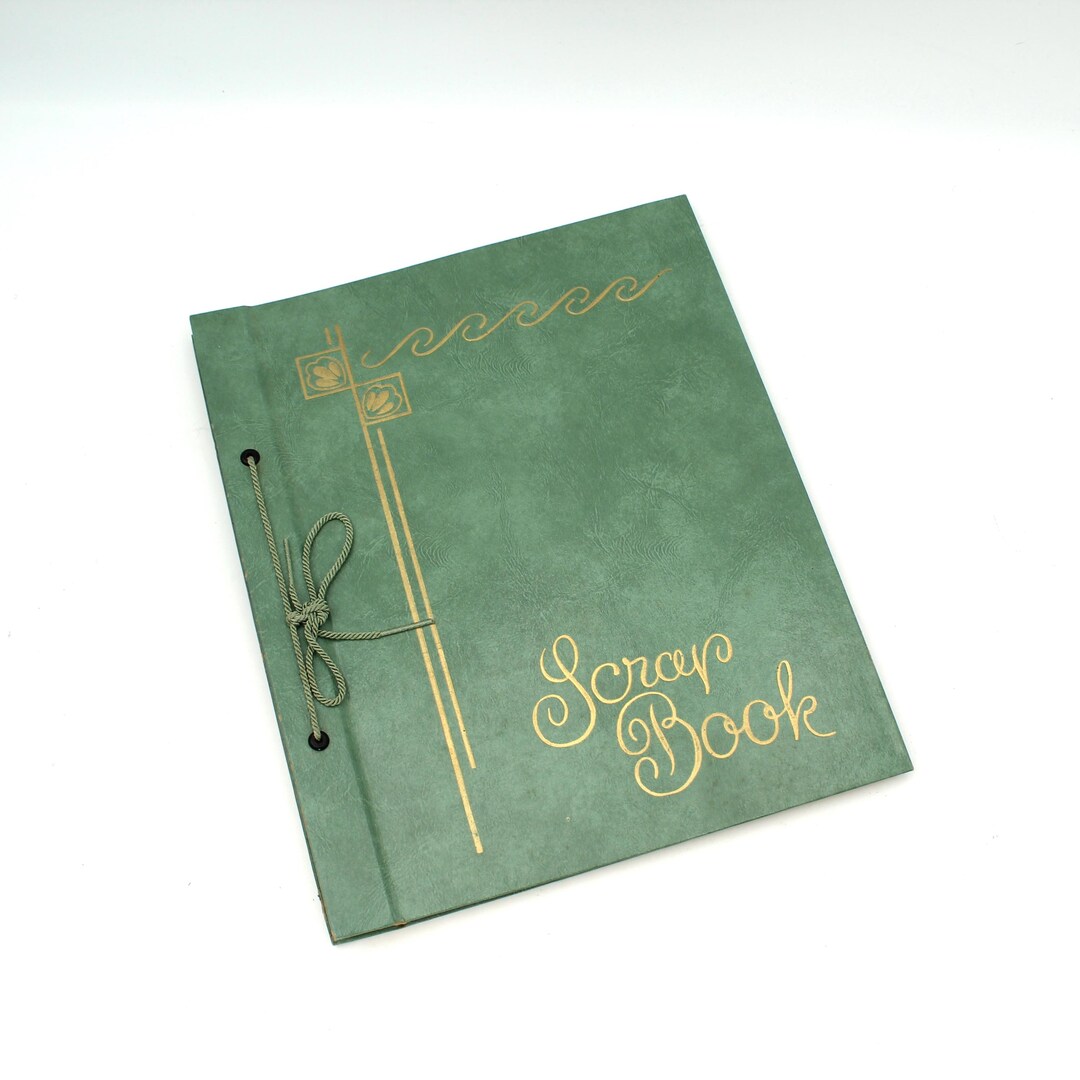 Vintage Seafoam Green Scrapbook, Empty - Vinyl Cover, "scrap Book" in ...