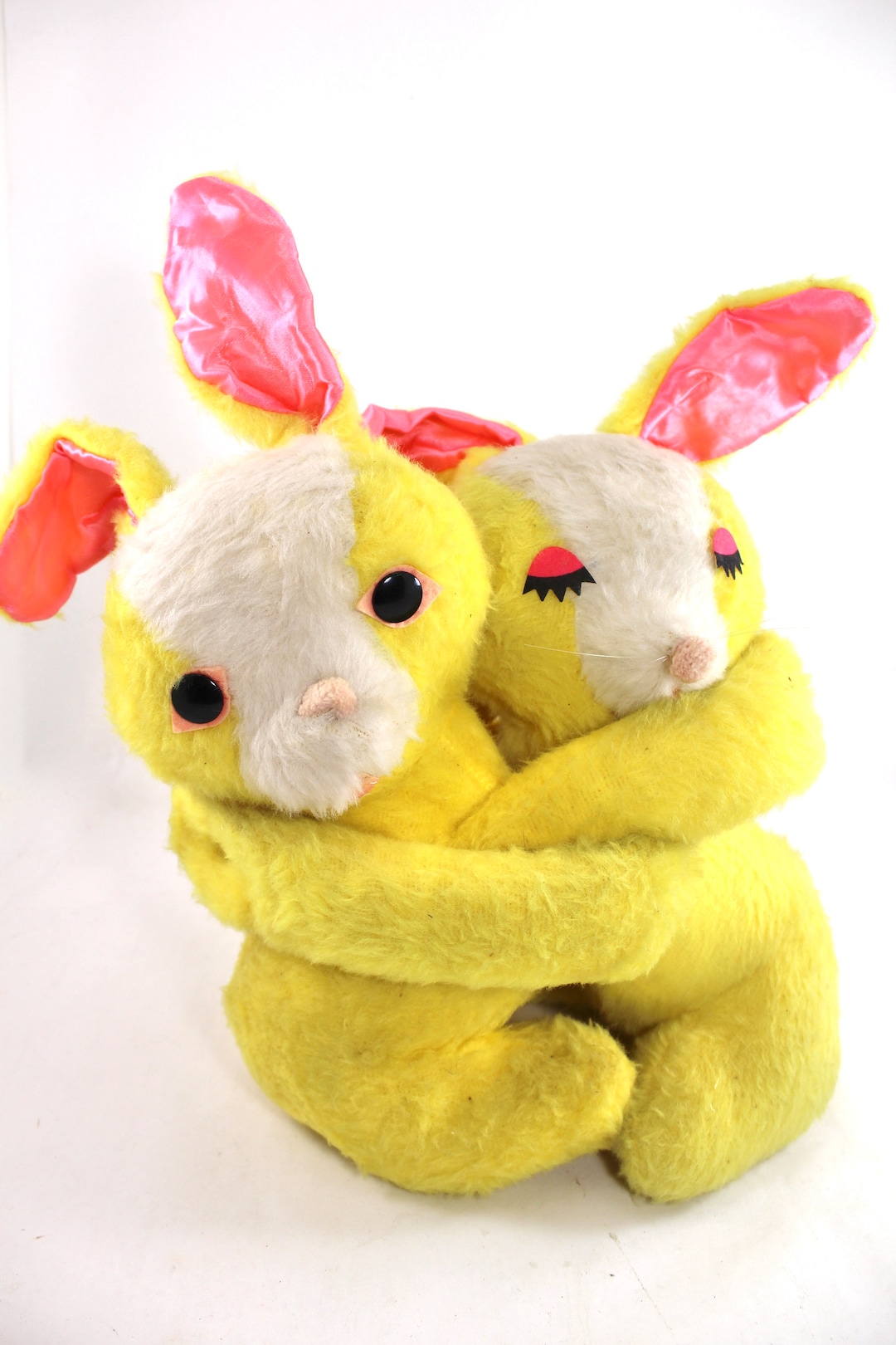 Darling Vintage Huggy Bunnies Stuffed Animals - Plush, Yellow, Pink ...