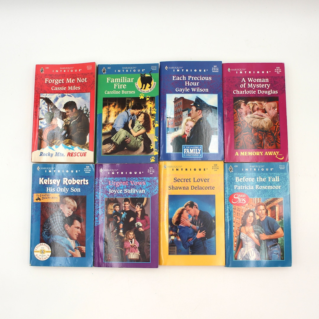 Eight 1990s and 2000s Vintage Harlequin Intrigue Romance Novels - Lot ...