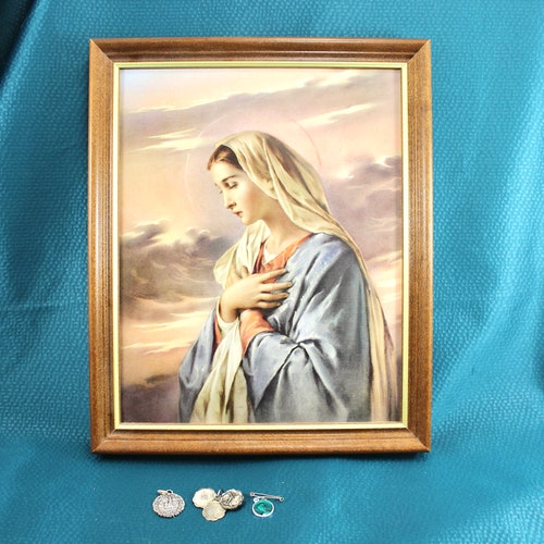 Vintage Virgin Mary Wall Art Virgin Mary Print Catholic - Etsy