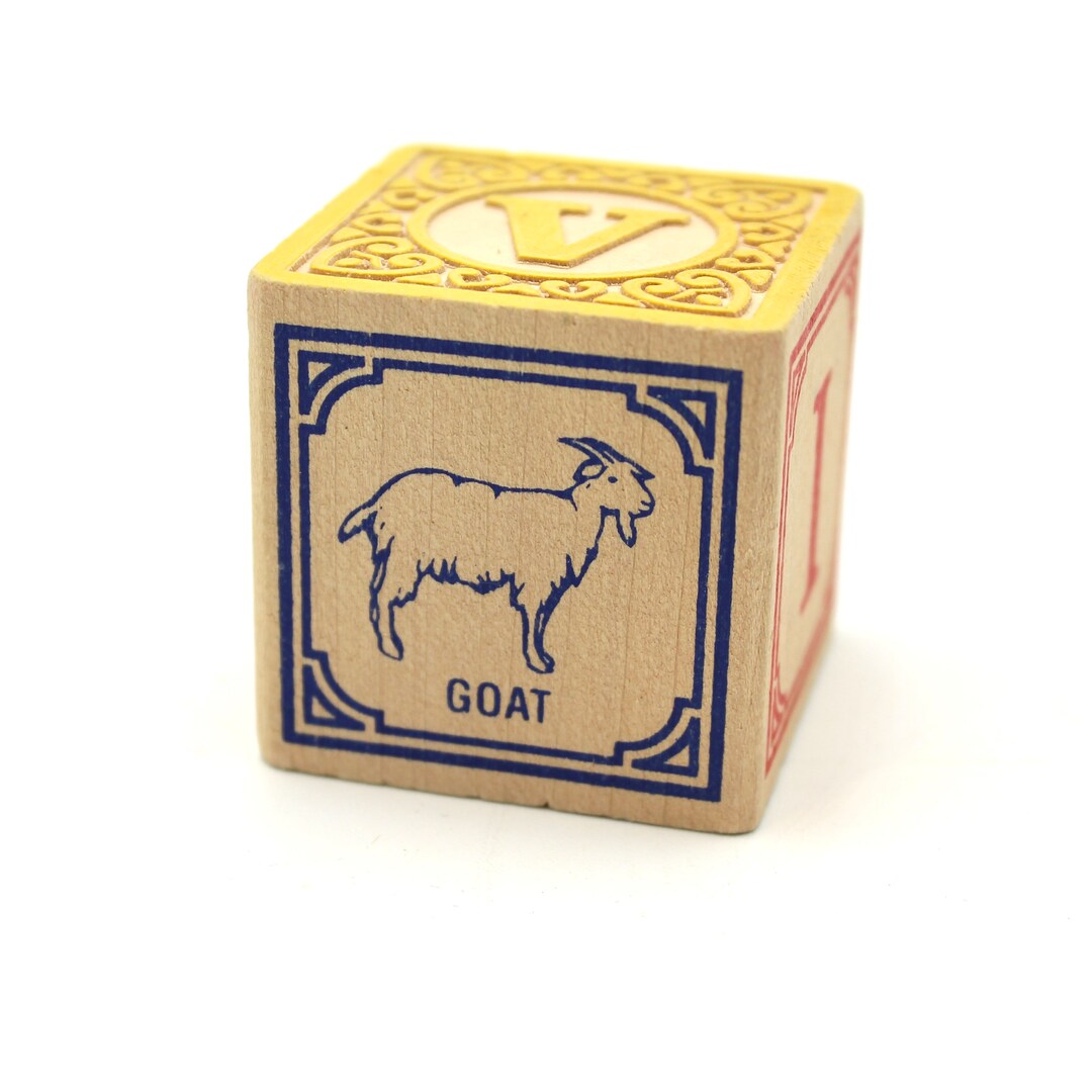 Vintage "goat" Picture Wooden Alphabet Block - Words, Letters, Pictures ...