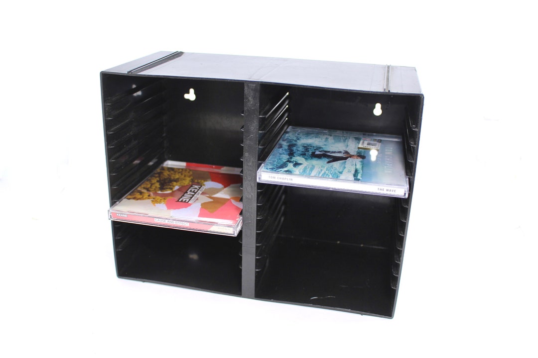 Cool 1990s Black Plastic CD Holder - Rack, Storage, Desktop, Container ...