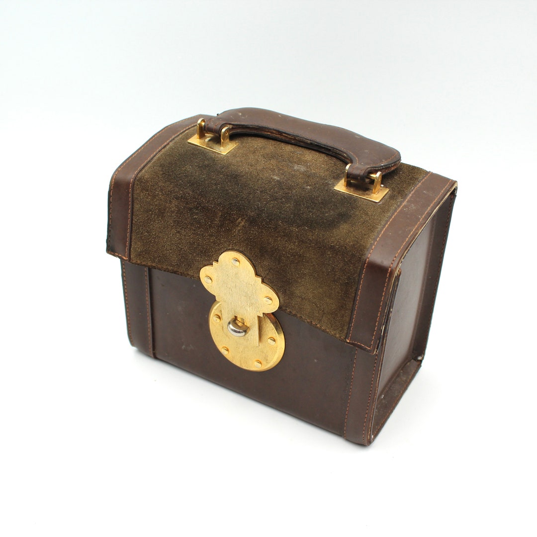 Small Vintage Brown Leather Camera Case, Binoculars Holder or Purse ...