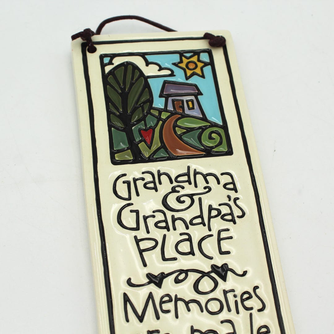Vintage grandma & Grandpa's Place Tile Art Wisconsin Artist, Wall ...