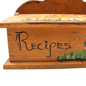 Vintage Hand Painted Double Wide Wooden Recipe Box 3x5 Card Size, Wood ...