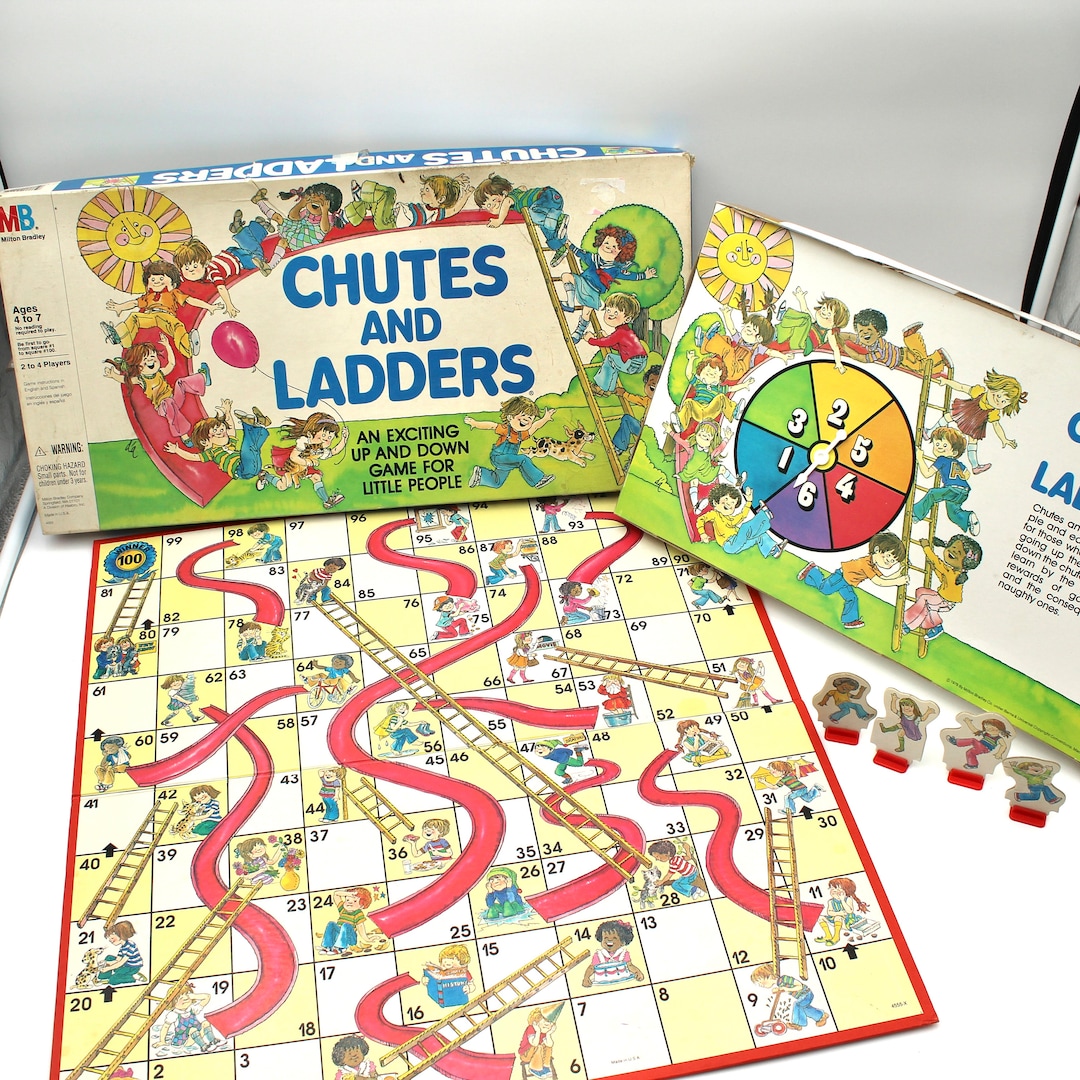 1970s Chutes and Ladders Board Game - Milton Bradley, 1978, 1979, 1980s ...
