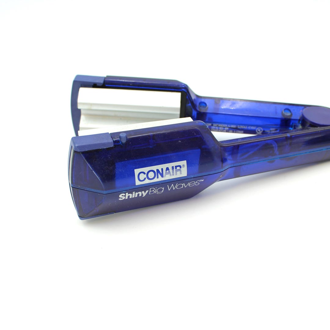 Vintage 80s Hair Crimper - 1980's, Conair Brand, Shiny Big Waves, Blue ...