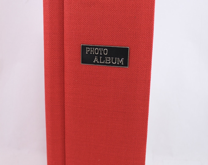 Vintage Red Mid Century Photo Album Spiral Bound, Midcentury, Sticker ...