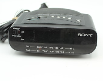 Sony Dream Machine Black Cube Clock Am/fm Radio, Post Modern Sony ICF ...