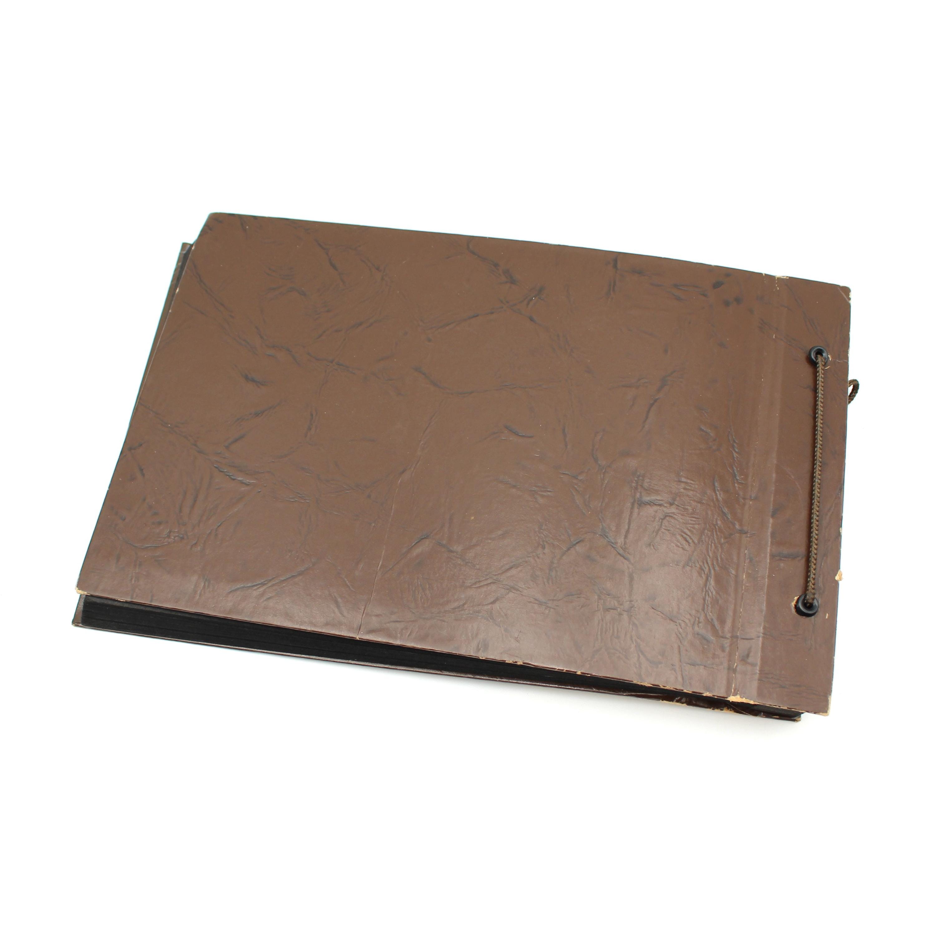 Lovely Vintage Midcentury Scrapbook, Unused, Empty - Small, Brown Vinyl ...