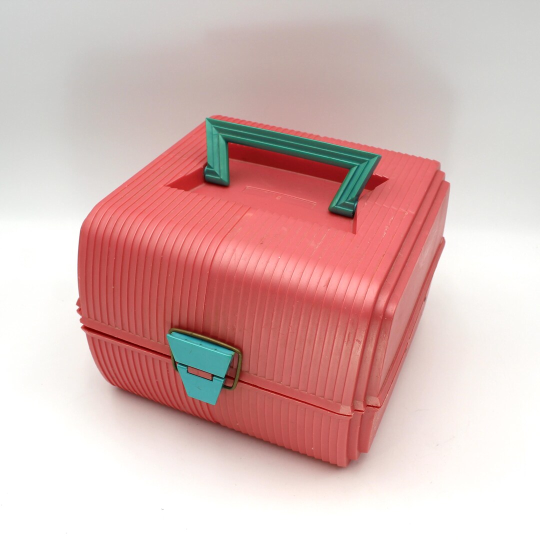 Vintage 1980s Pink and Turquoise Sassaby Makeup Organizer 80s, 1990s ...