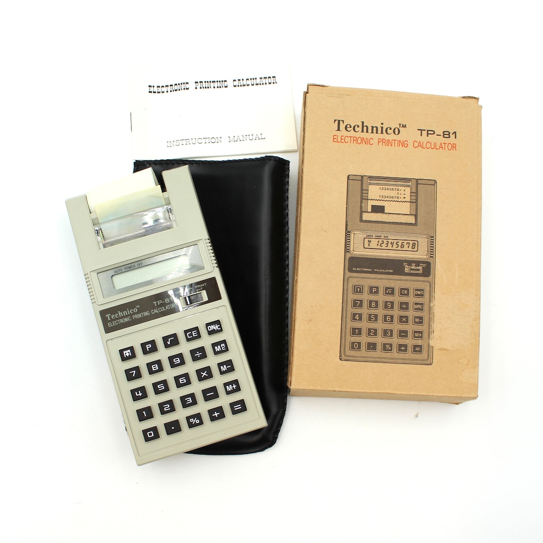 Vintage 1980s Calculator - Technico TP-81, Electronic Printing ...