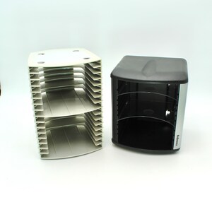 Two Vintage CD Holders - 1980s, 1990s, Vintage, Gray, Black, Desktop ...