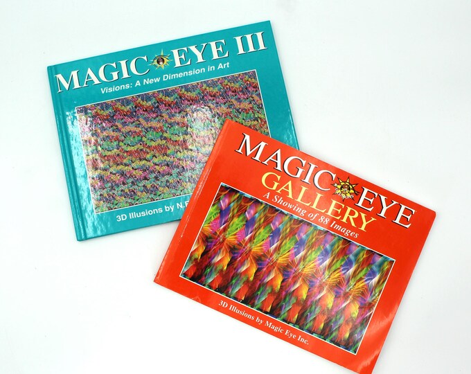Two Vintage Magic Eye Books III and Gallery - 3D Illusions by N.E ...