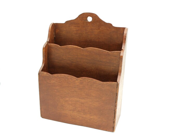 Vintage Wooden Letter Holder Wood, Desk Organizer, Mail Sorter, Caddy ...