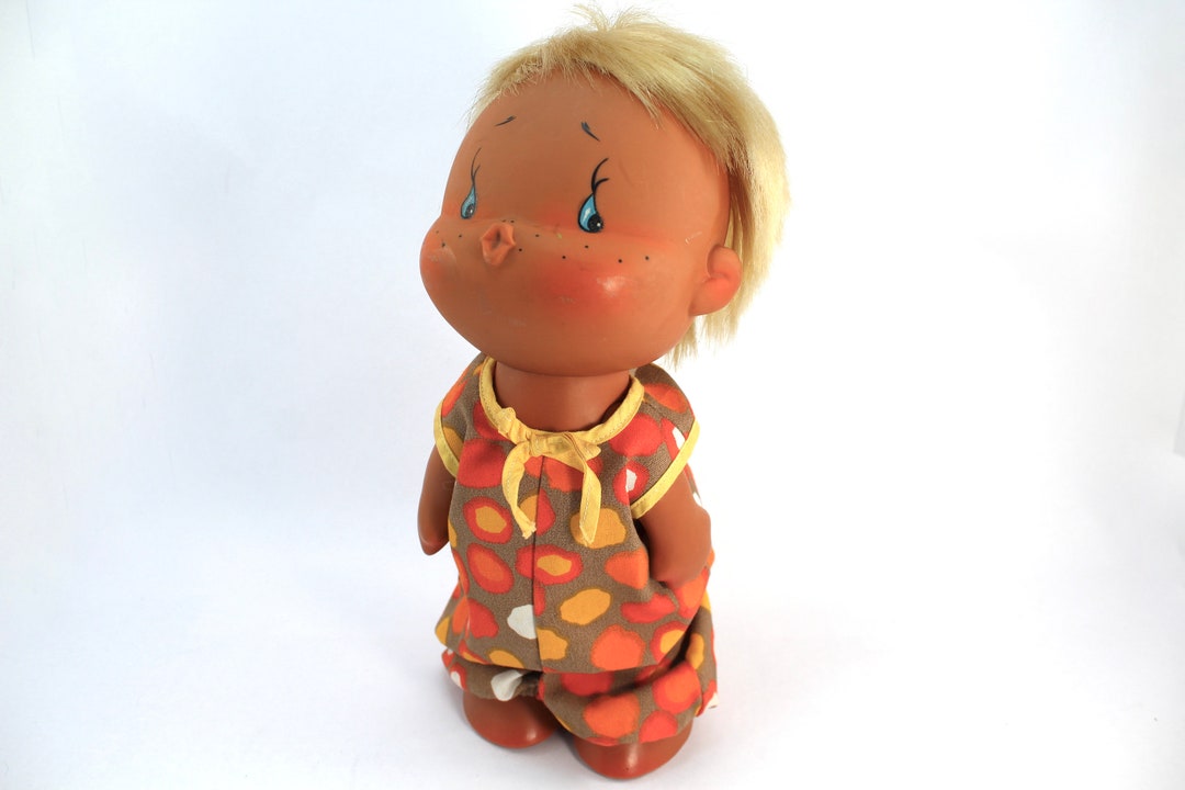 Vintage 1970s Sekiguchi Poppo-chan Vinyl Doll - Blonde, Kissing, Pucker ...