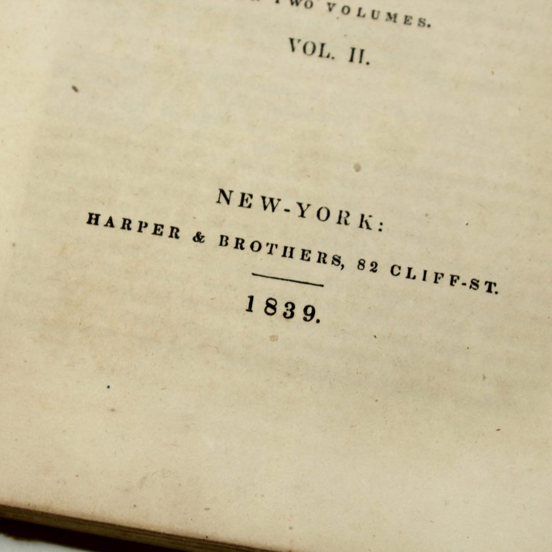 Antique 1839 Book - Hardcover, Vintage, Antiquarian, Pre Civil War ...