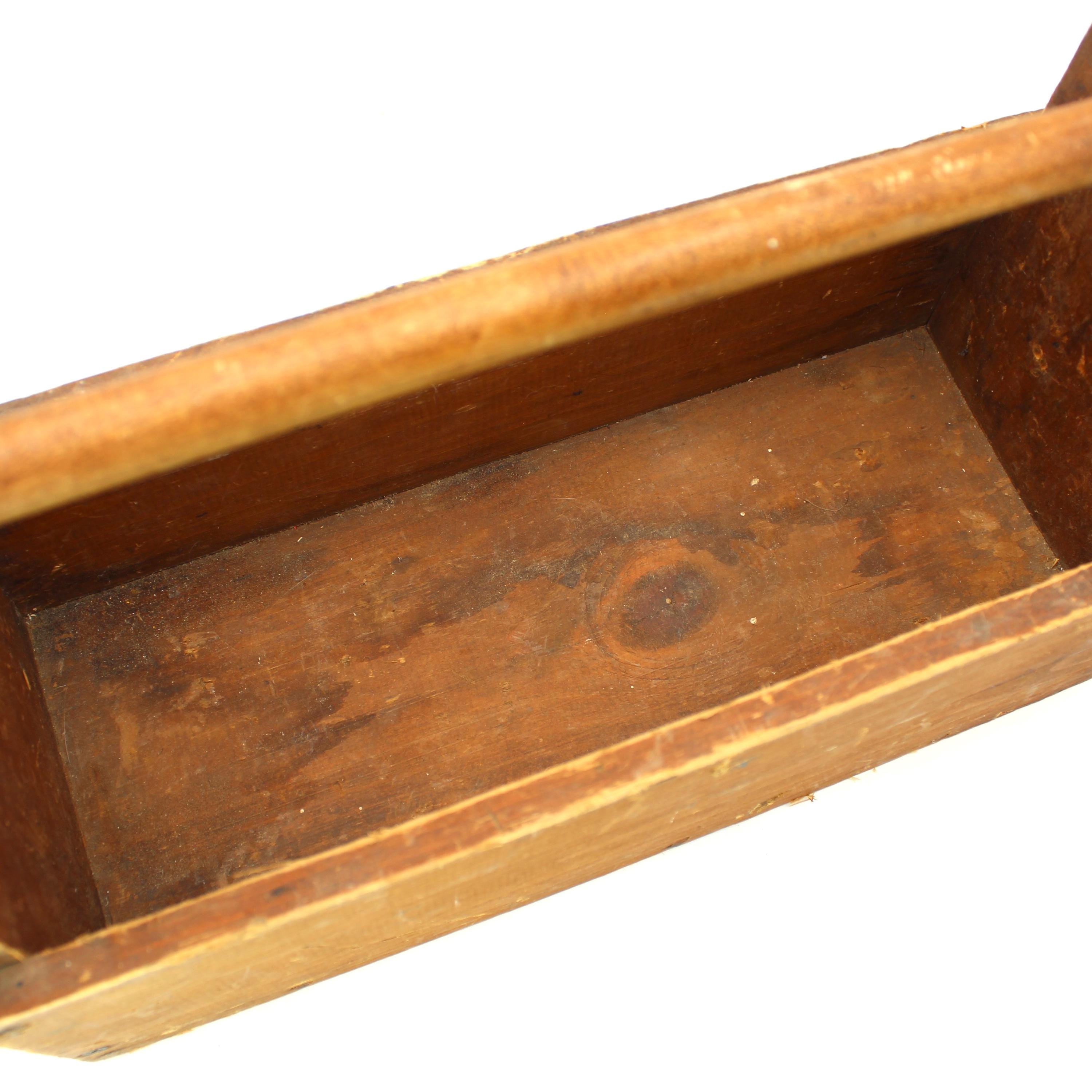 Vintage Rustic Wooden Toolbox With Handle - Antique, Wood, Large, Long ...