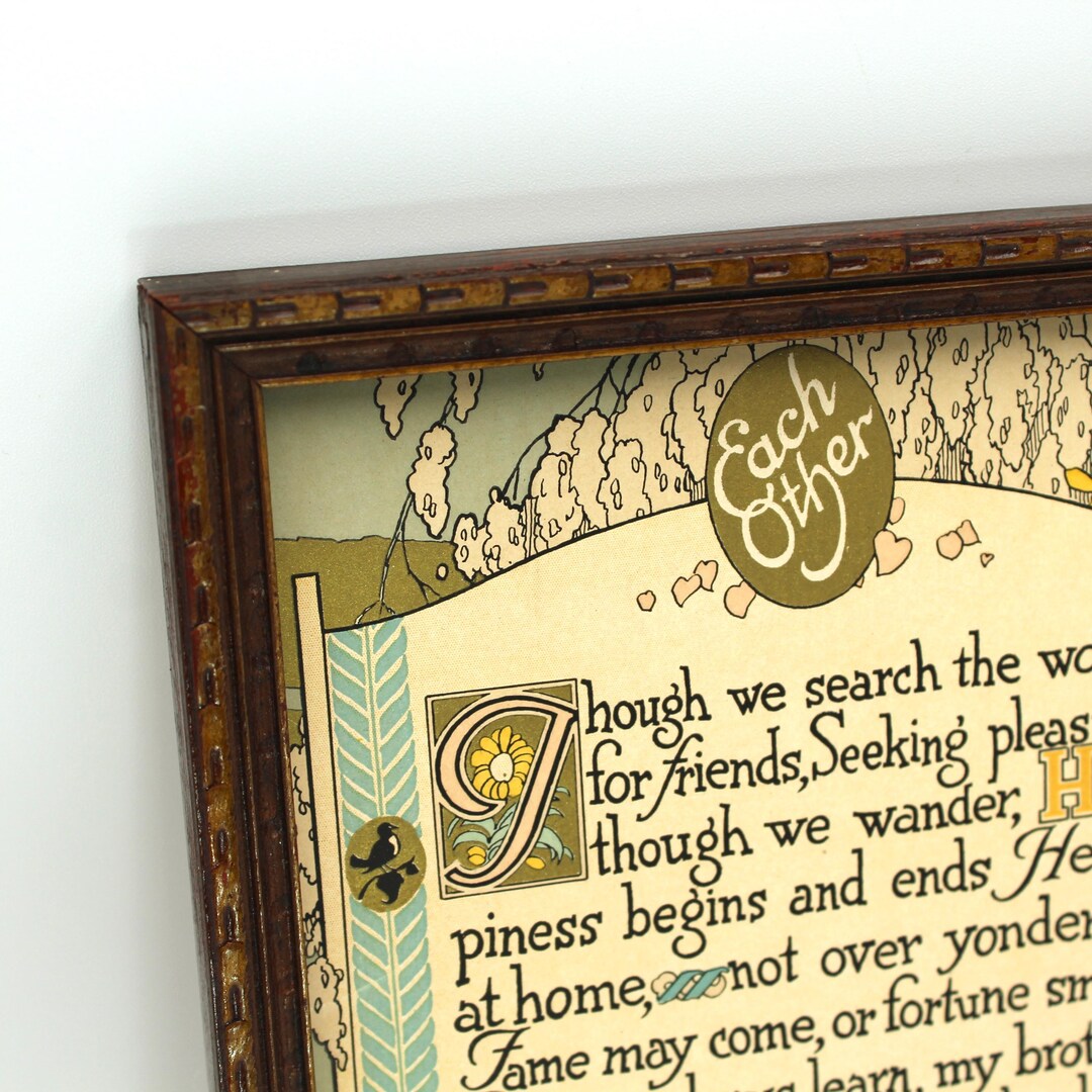 Vintage Framed each Other Poem Friendship, Family, Romance, Wife ...