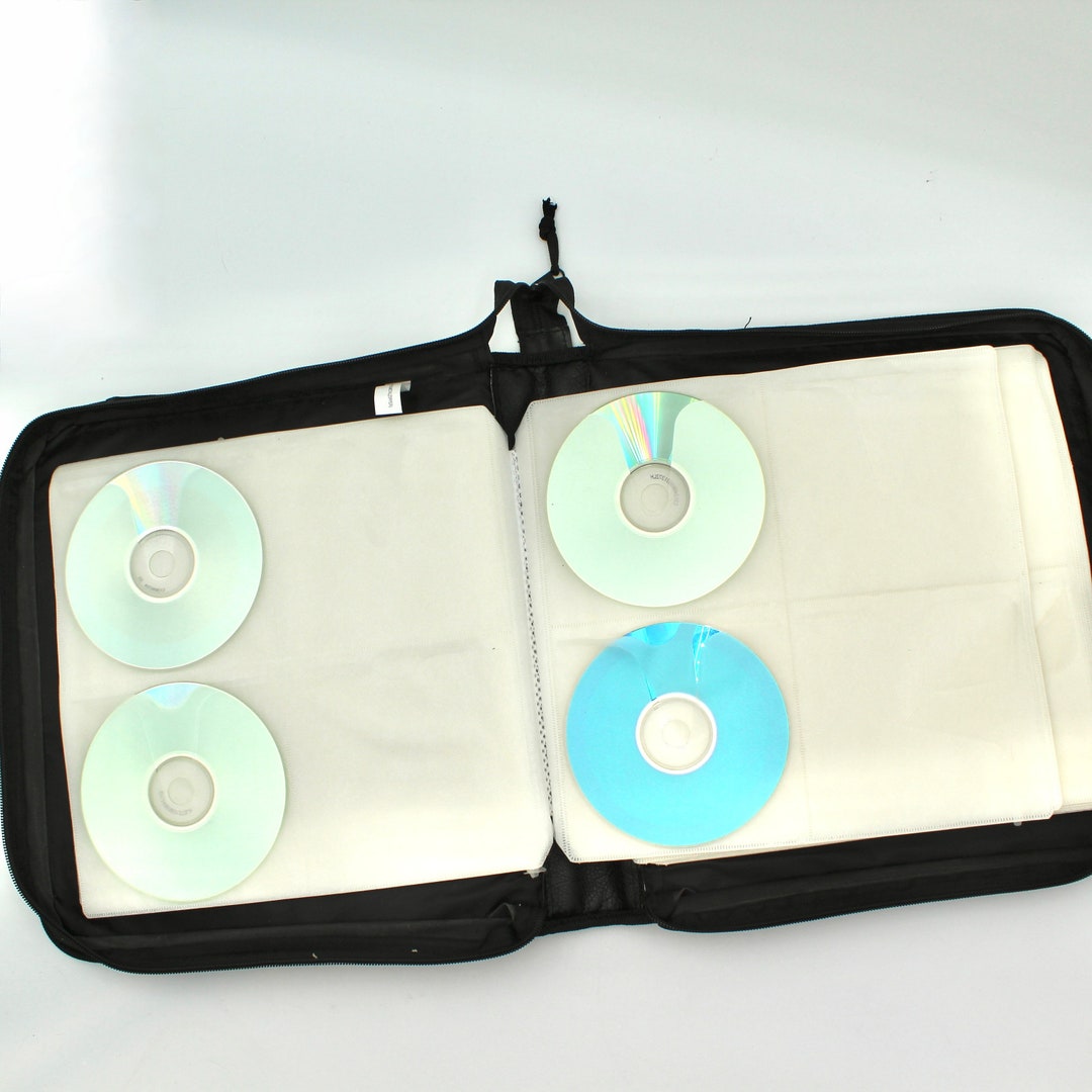Holds 208 Disks Large Vintage Zippered CD Holder Black, Nylon, 1990s ...