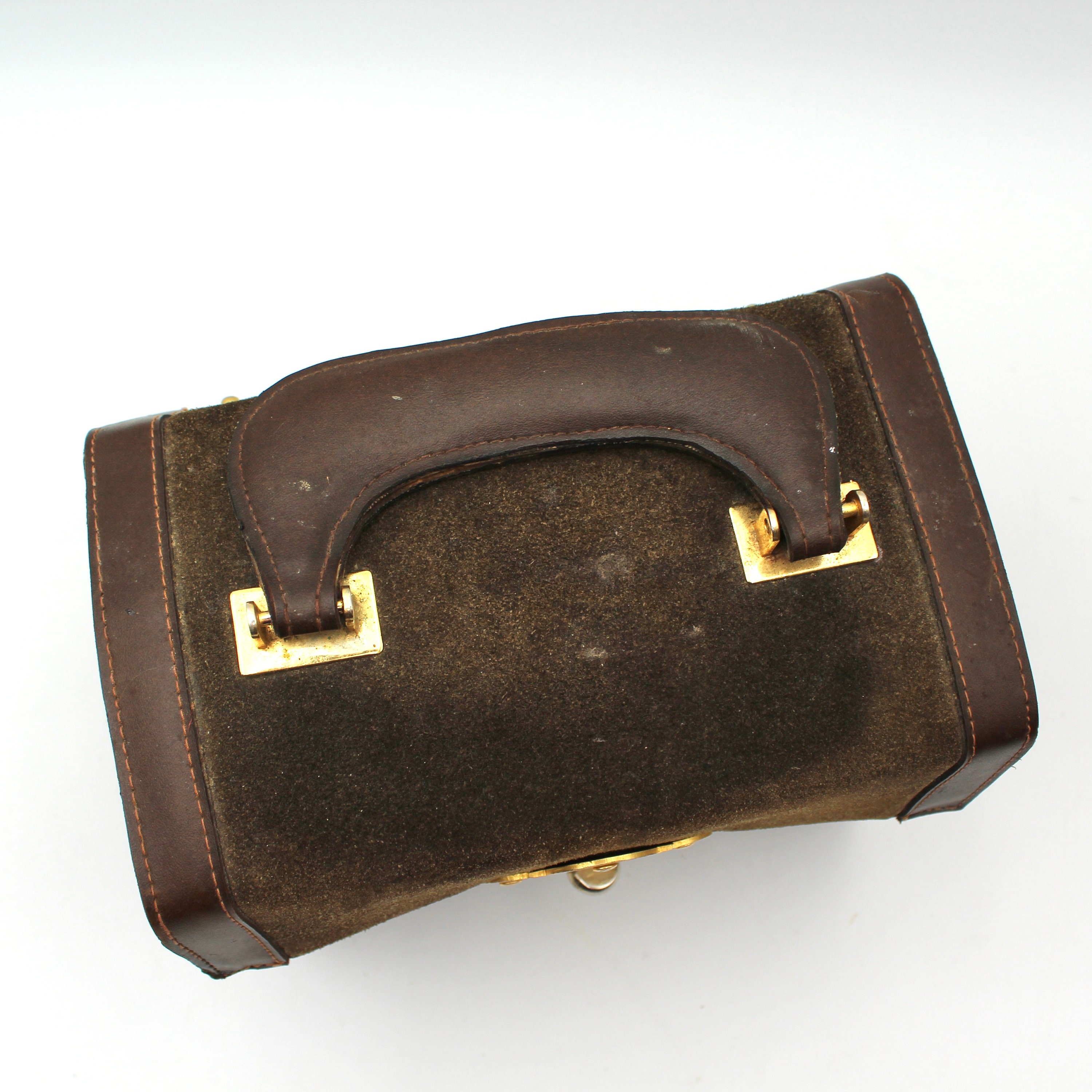 Small Vintage Brown Leather Camera Case, Binoculars Holder or Purse ...
