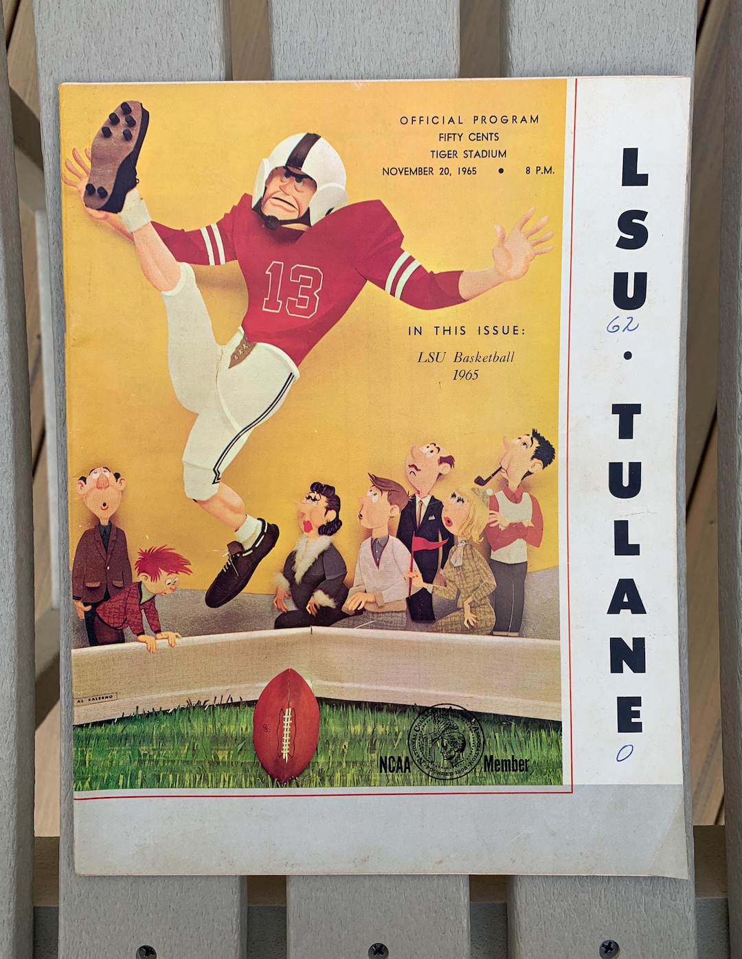 1965 LSU Vs. Tulane Program Original College Football Game at Tiger ...